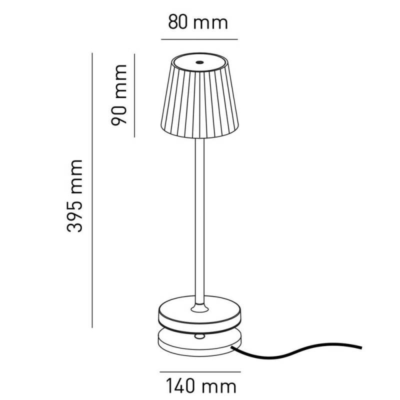 Table Led Lamp Rechargeable Emma - Color Raspberry Red