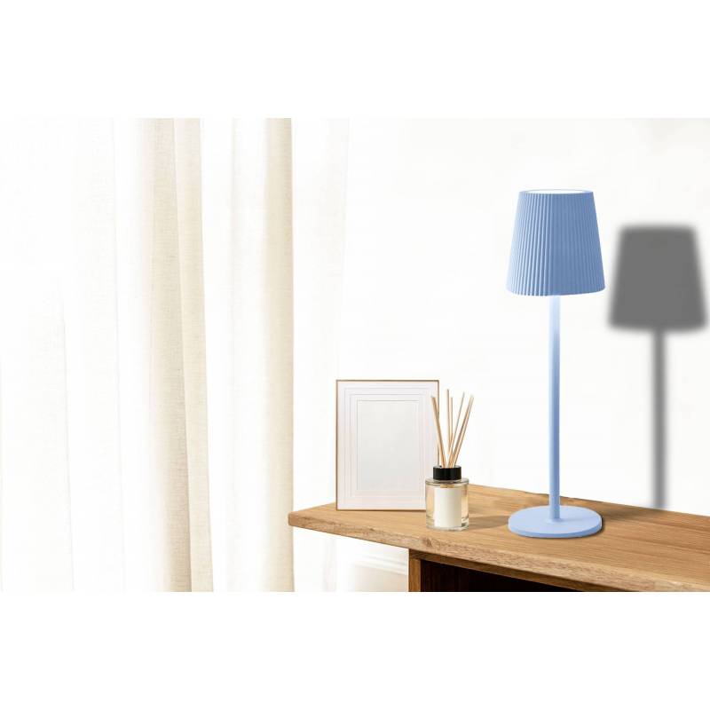 Table Led Lamp Rechargeable Emma - Color Pastel Blue