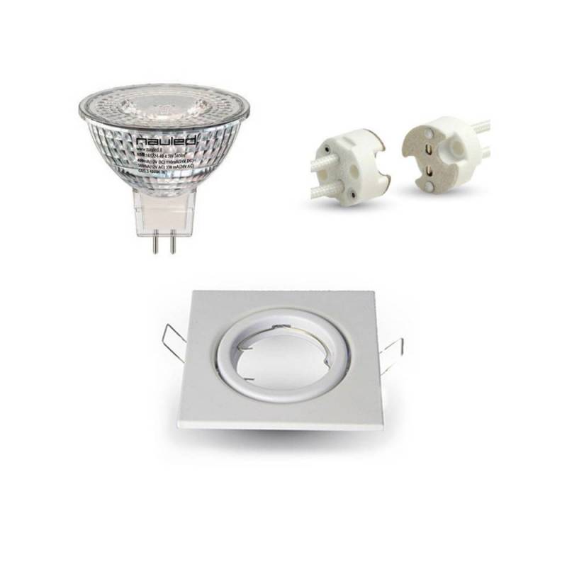 Round LED Spotlight Holder + LED Bulb NMR16 12-24V AC/DC + wiring