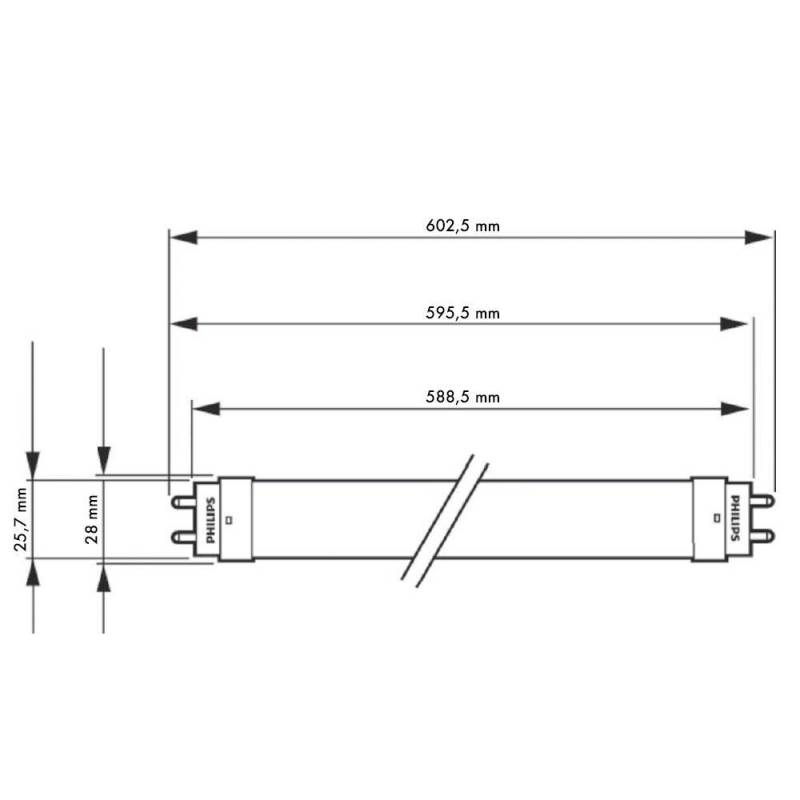 Led Tube Philips Ecofit T8 - 8W - 600mm - 220-240V